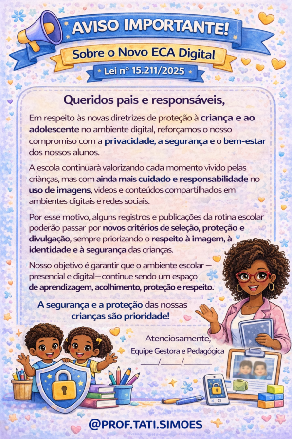 Kit Cartazes Novo ECA Digital para Escola